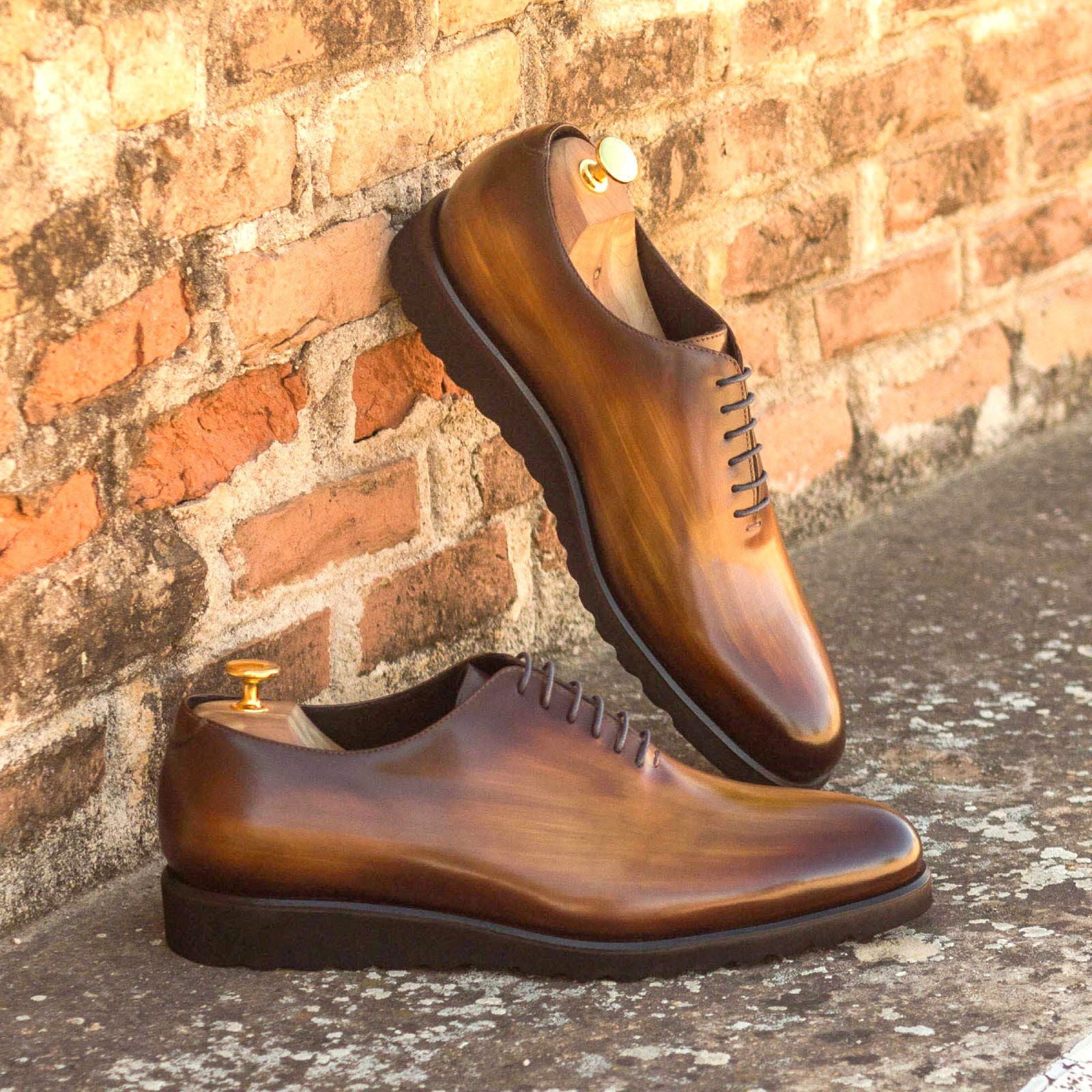 Men's Wholecut Shoes Patina Wide Plus Size Brown 3035 – MERRIMIUM