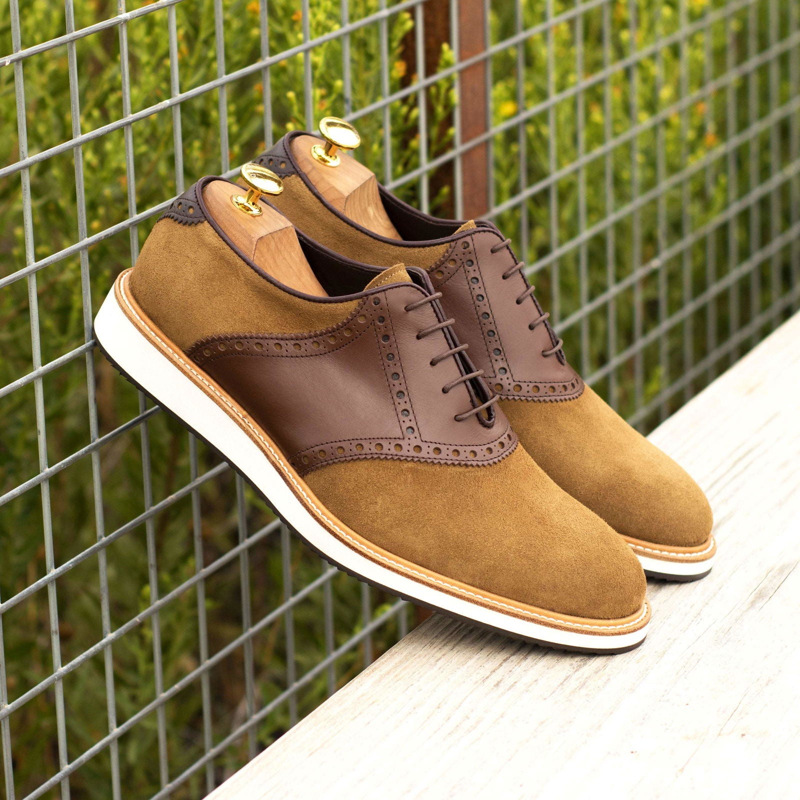 Saddle-Suede, Box Calf, Brown, Dark Brown – MERRIMIUM